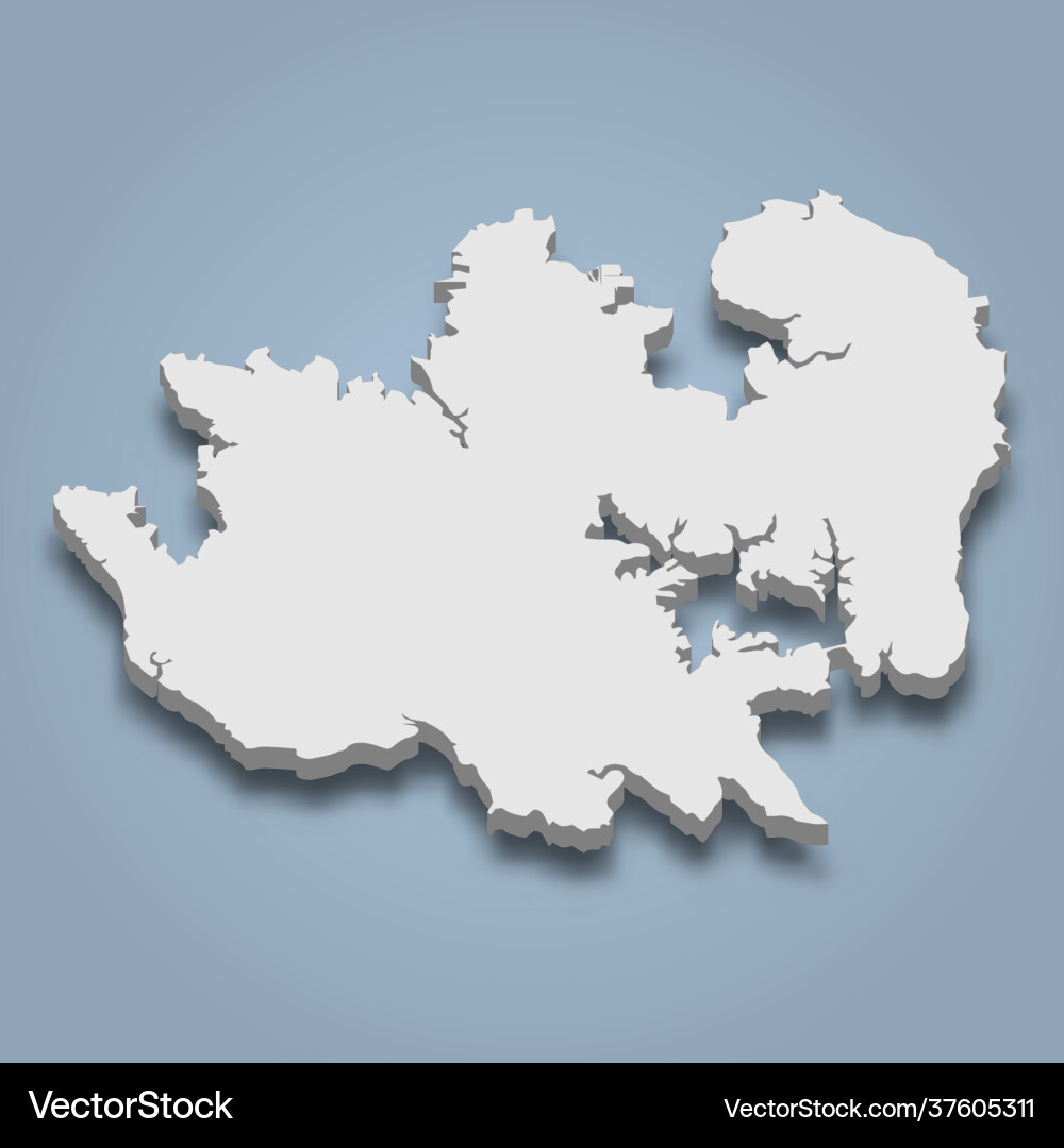 3d isometric map batam is an island in Royalty Free Vector