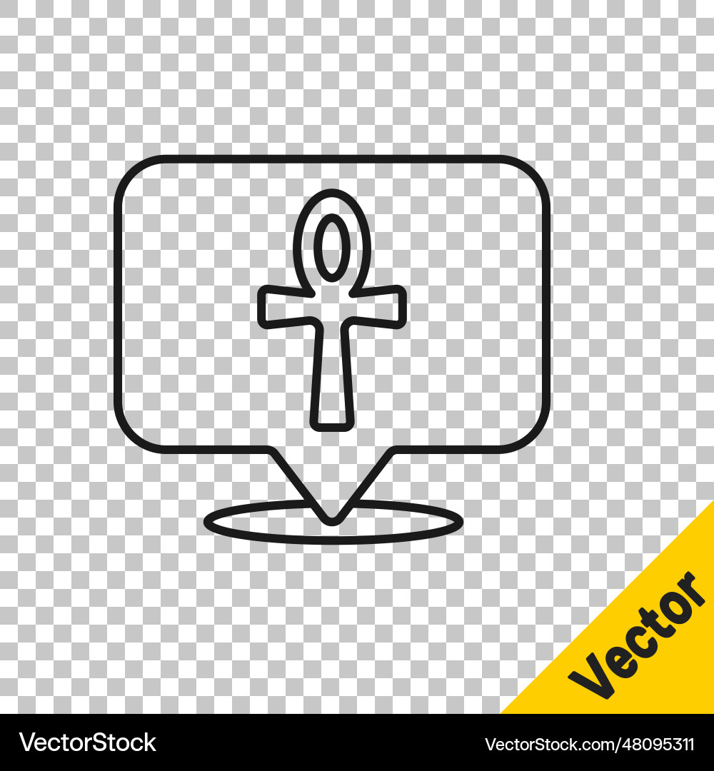 Black line cross ankh icon isolated Royalty Free Vector