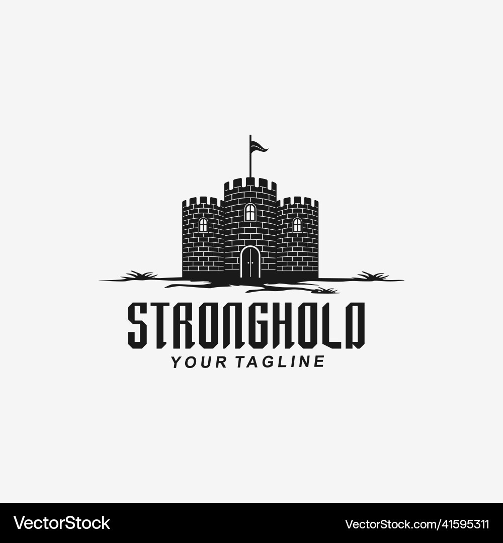 Castle stronghold logo design template idea Vector Image