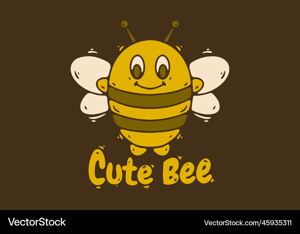 Character design of a cute bee Royalty Free Vector Image