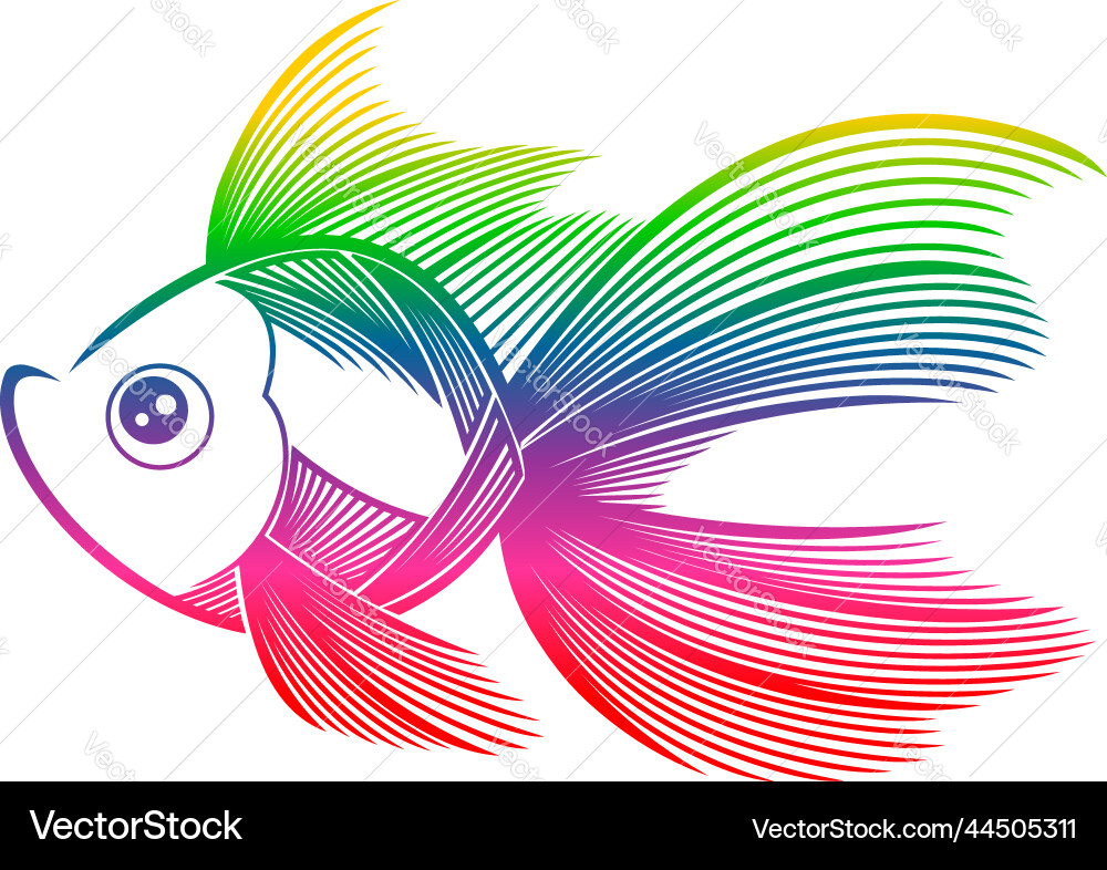 Colorful fish cartoon character Royalty Free Vector Image