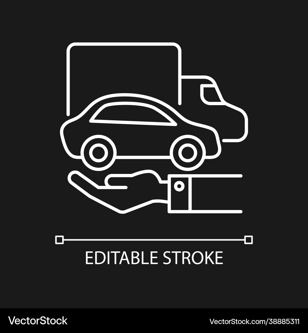 Company owned vehicles white linear icon for dark Vector Image