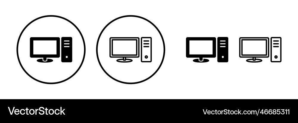 Computer icon monitor icon Royalty Free Vector Image