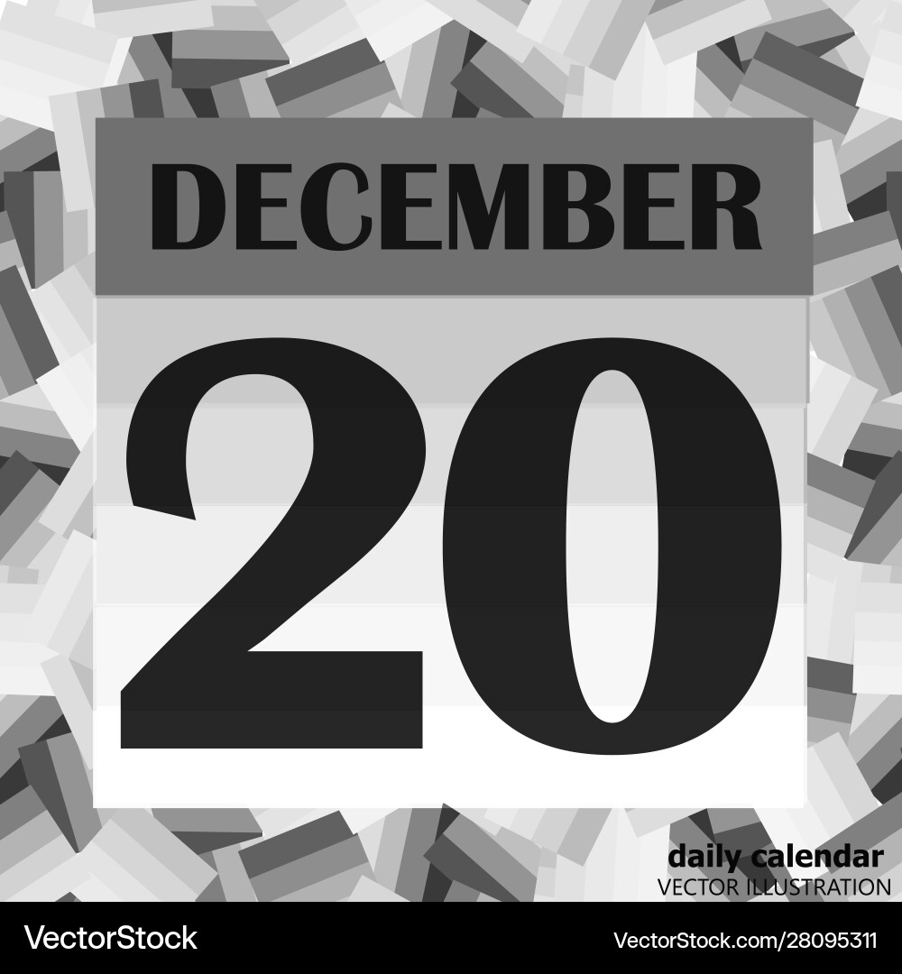 December 20 icon for planning important day Vector Image