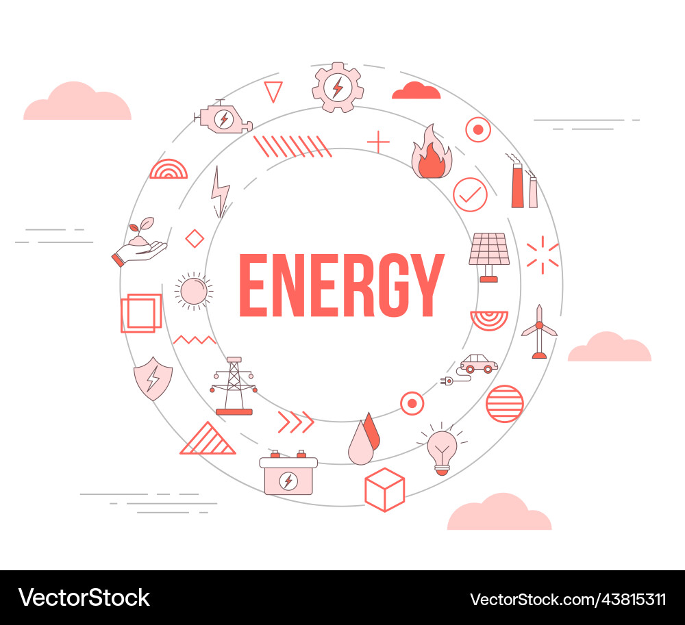 Energy concept with icon set template banner Vector Image
