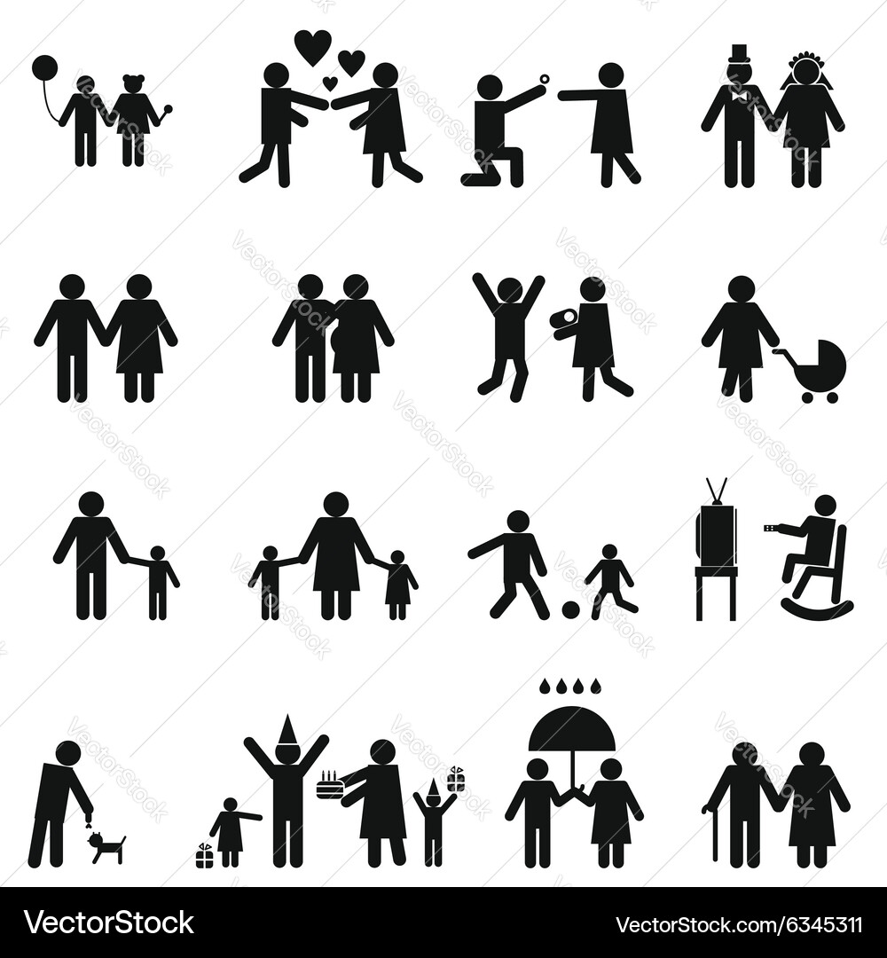 Family icons set Royalty Free Vector Image - VectorStock