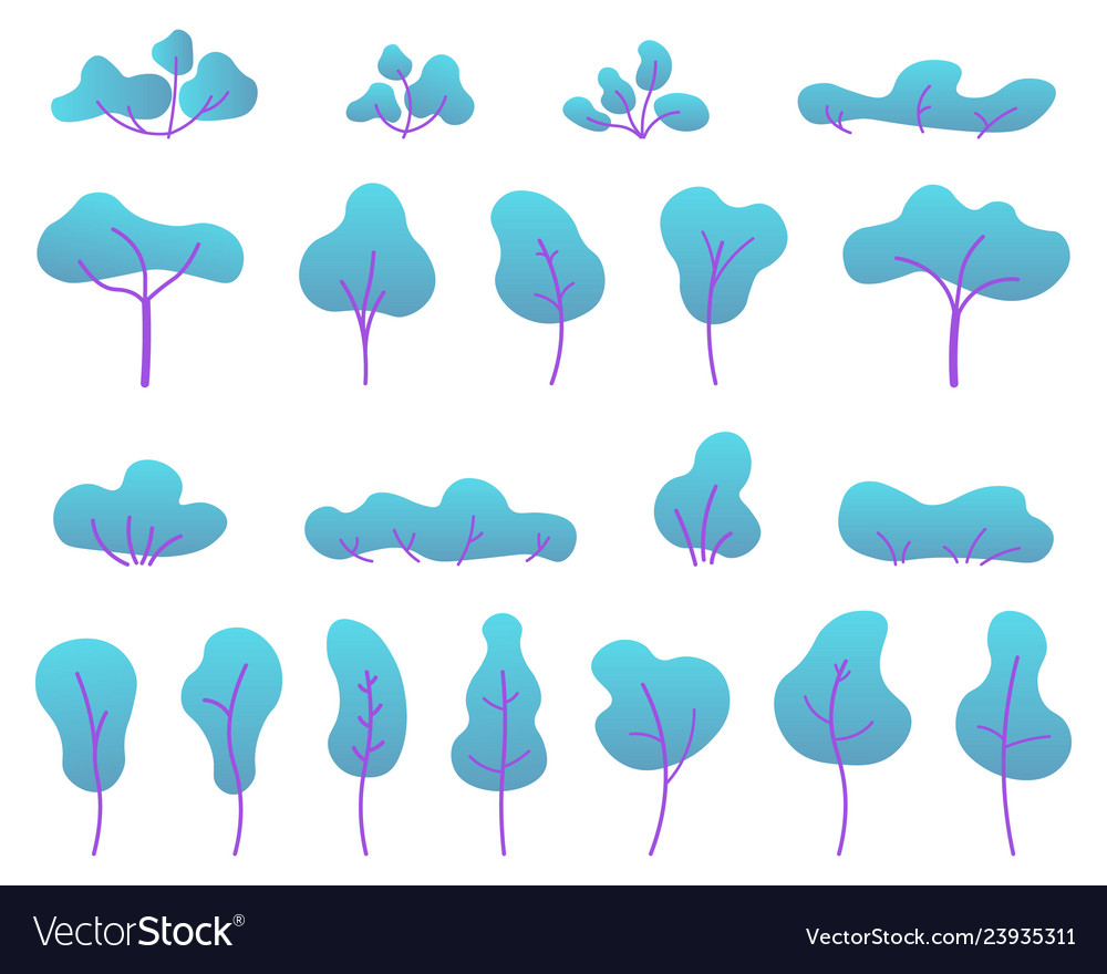 Flat trees set Royalty Free Vector Image - VectorStock