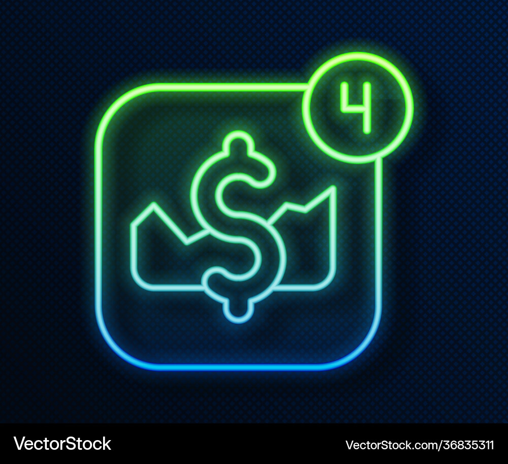 Glowing neon line mobile stock trading concept Vector Image