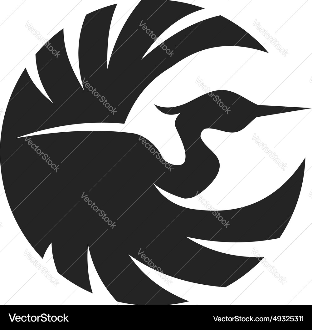 Heron logo template isolated brand identity icon Vector Image
