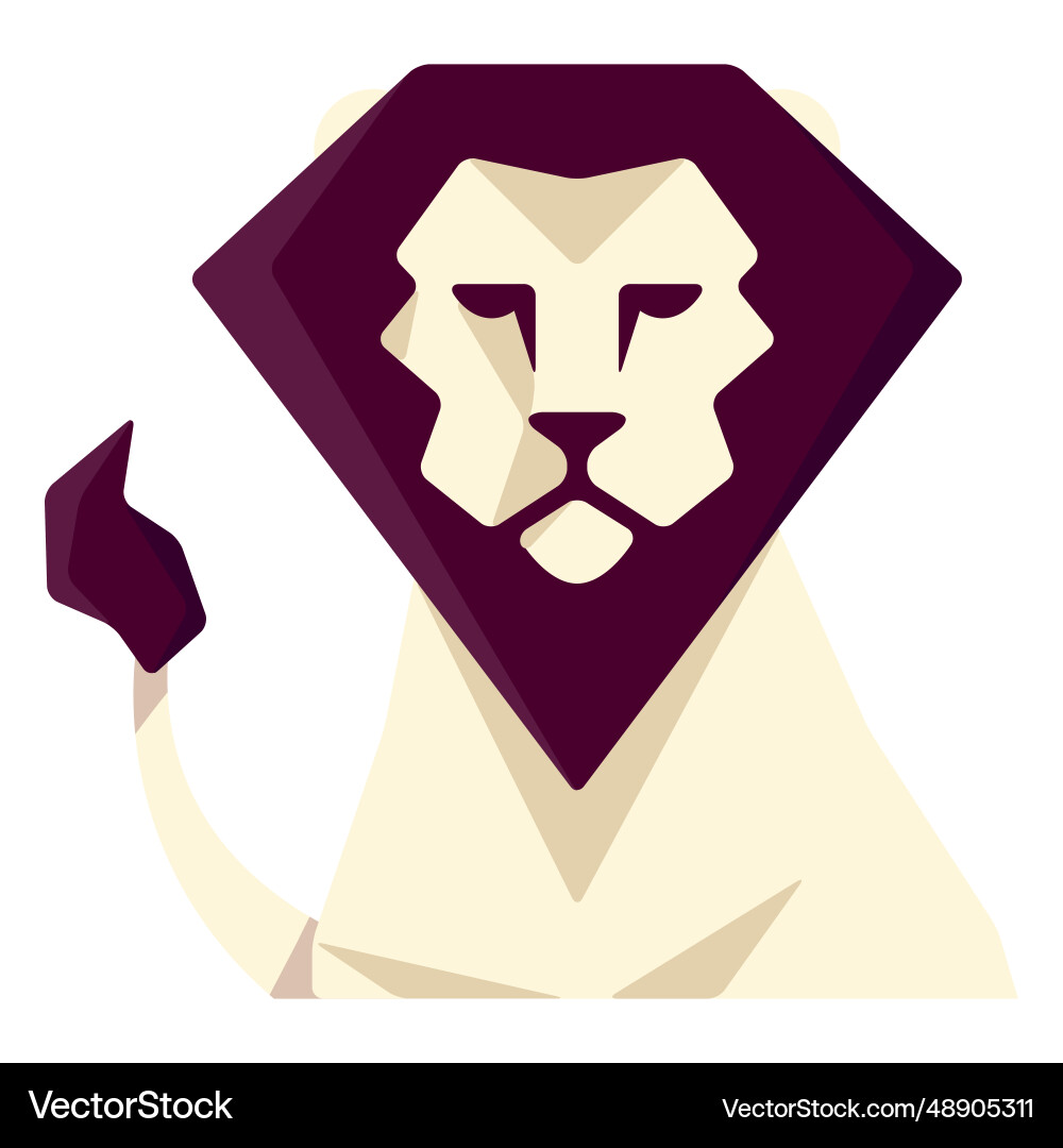 Lion Geometric Flat Royalty Free Vector Image Vectorstock