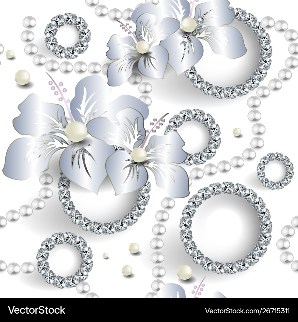 Modern 3d jewelry seamless pattern ornamental Vector Image