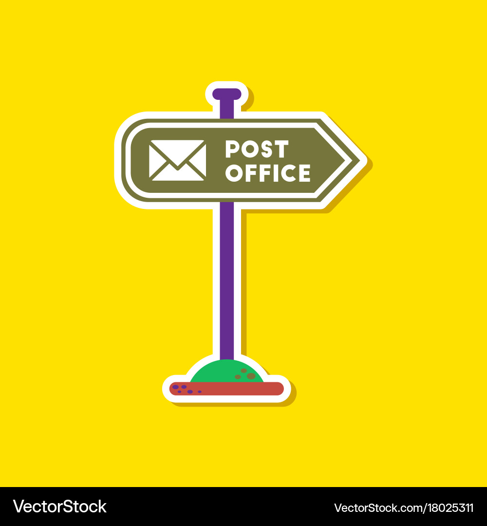 Paper sticker on stylish background sign post Vector Image