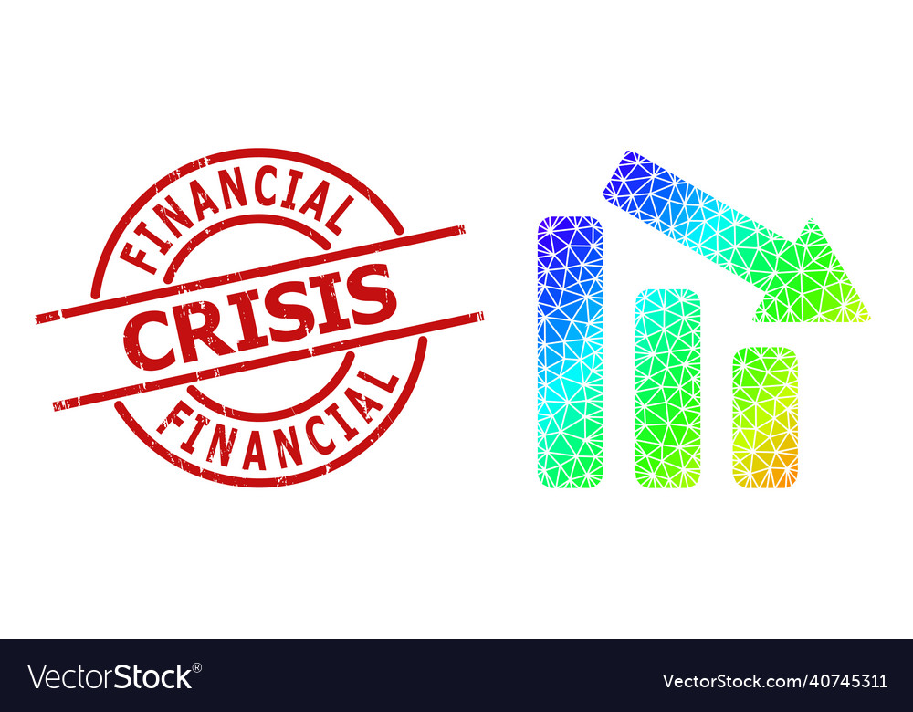 Scratched financial crisis watermark and triangle Vector Image Scratched financial crisis watermark and triangle Vector Image