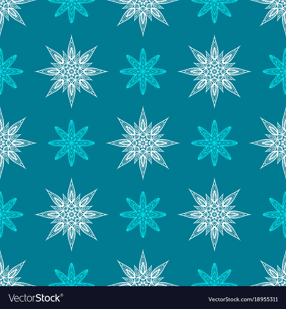 Seamless pattern with snowflake Royalty Free Vector Image