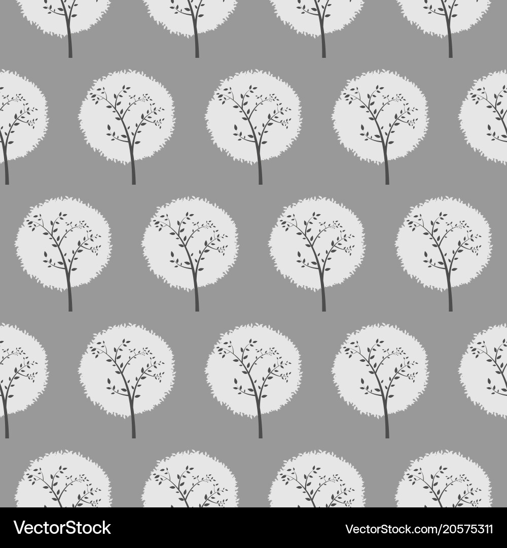 Seamless pattern with various type of the trees Vector Image