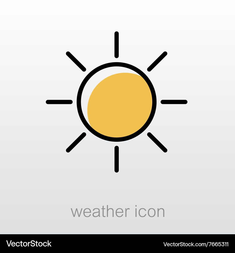 Sun icon meteorology weather Royalty Free Vector Image