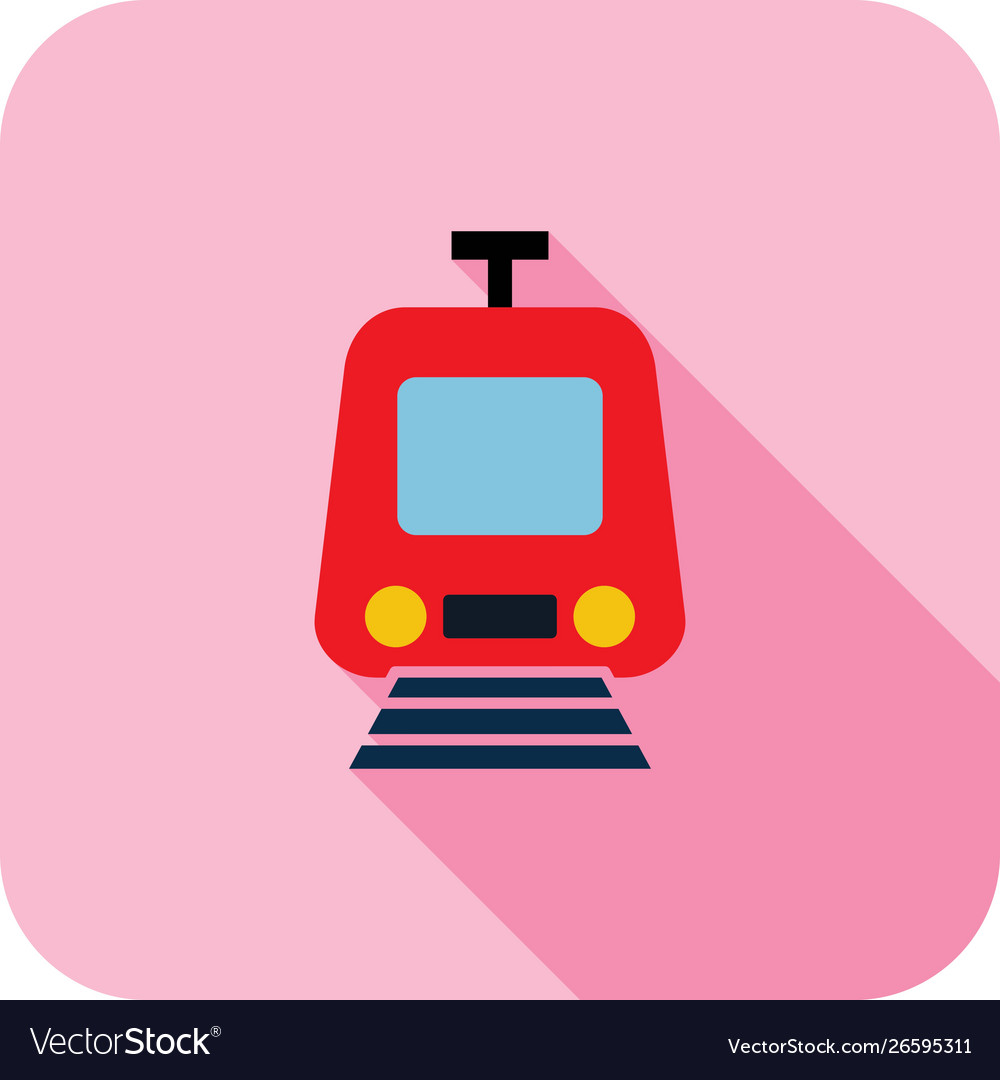 Train flat long shadow icon Royalty Free Vector Image