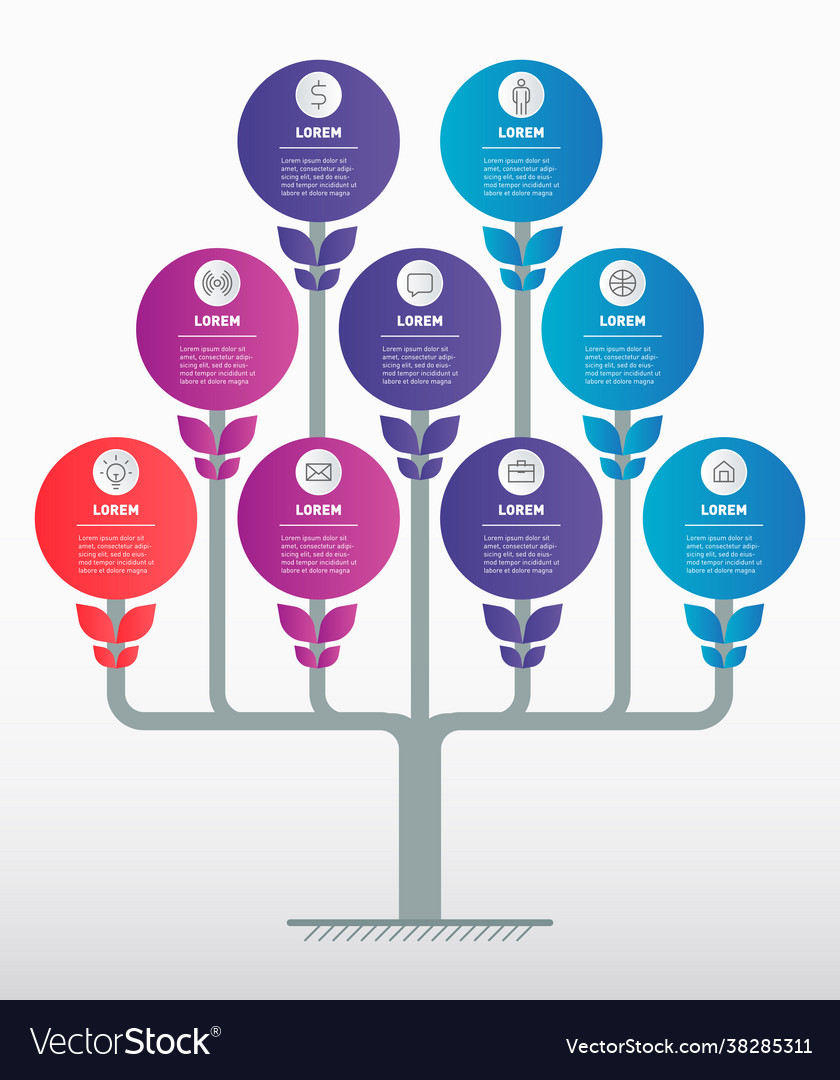 Tree or timeline trends business concept Vector Image