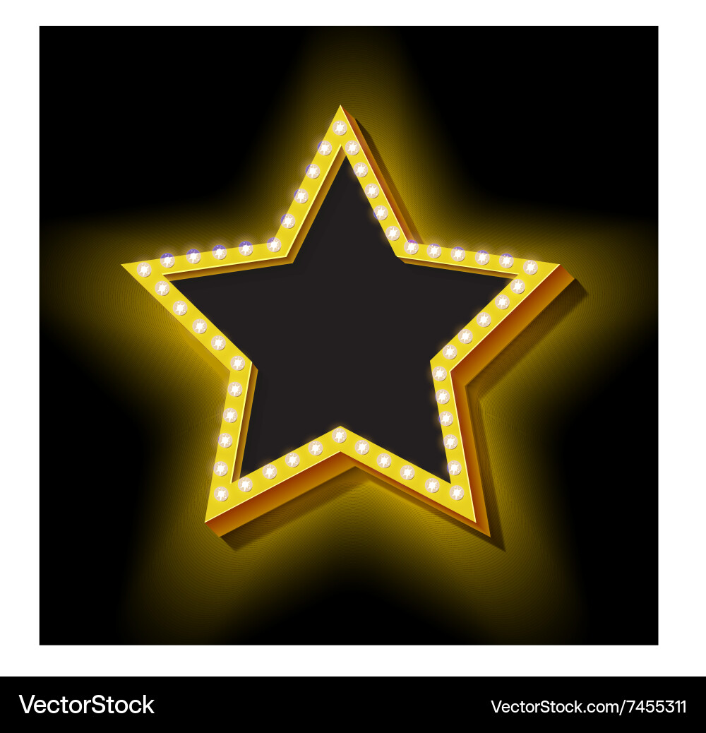 Vintage retro star with lights Royalty Free Vector Image