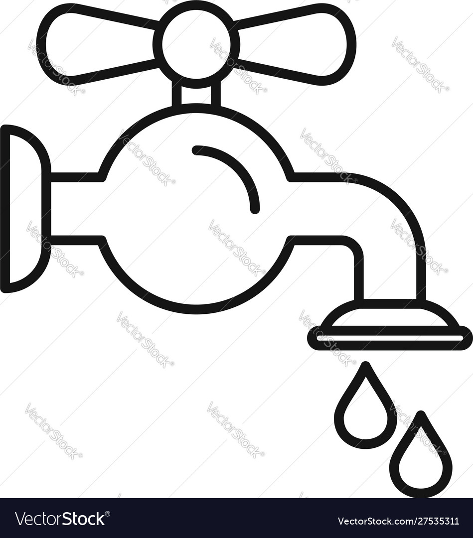 Water Tap Icon Outline Style Royalty Free Vector Image