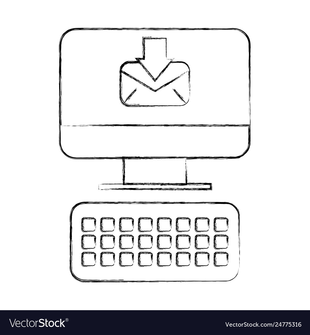 Computer receiving email message digital Vector Image
