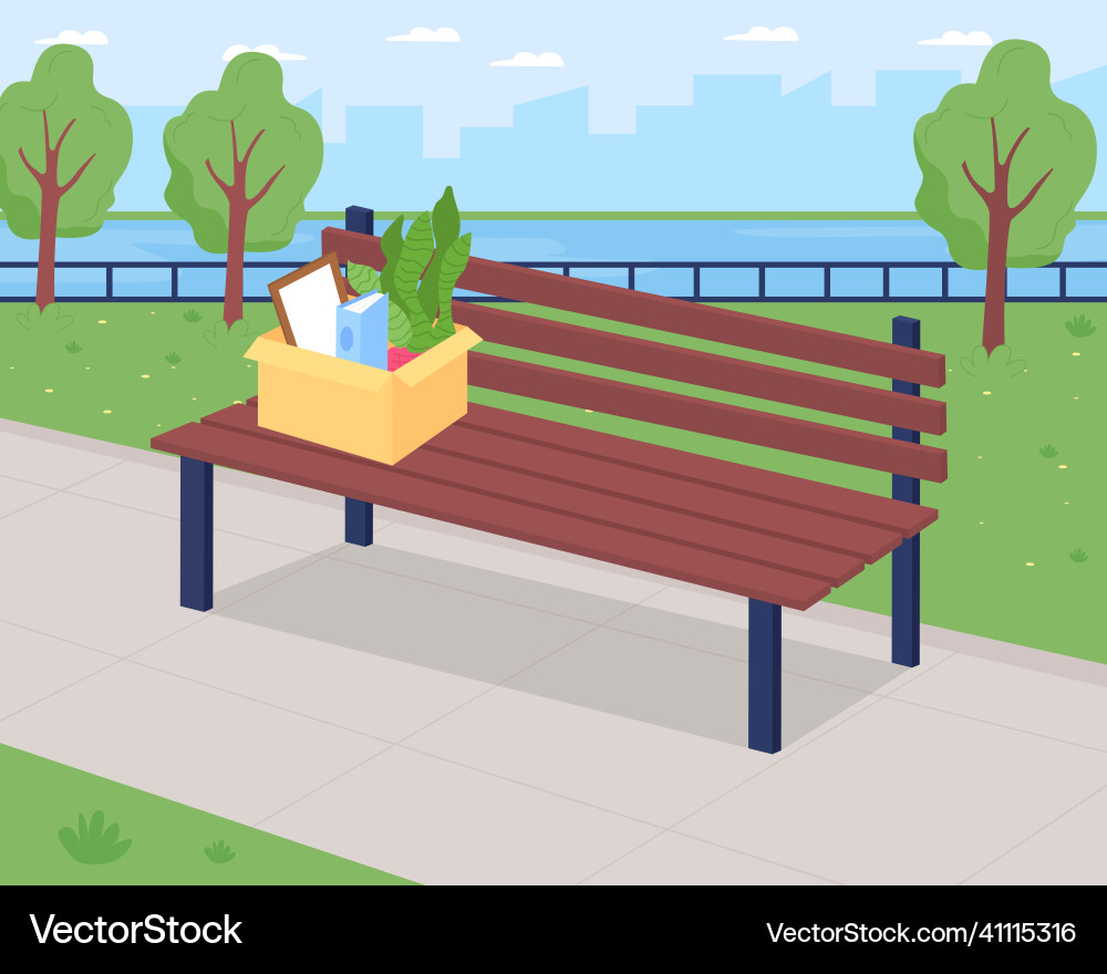 Fired From Work Flat Color Royalty Free Vector Image