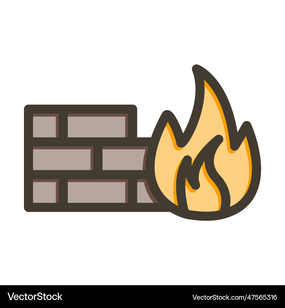 Firewall thick line filled colors for personal Vector Image