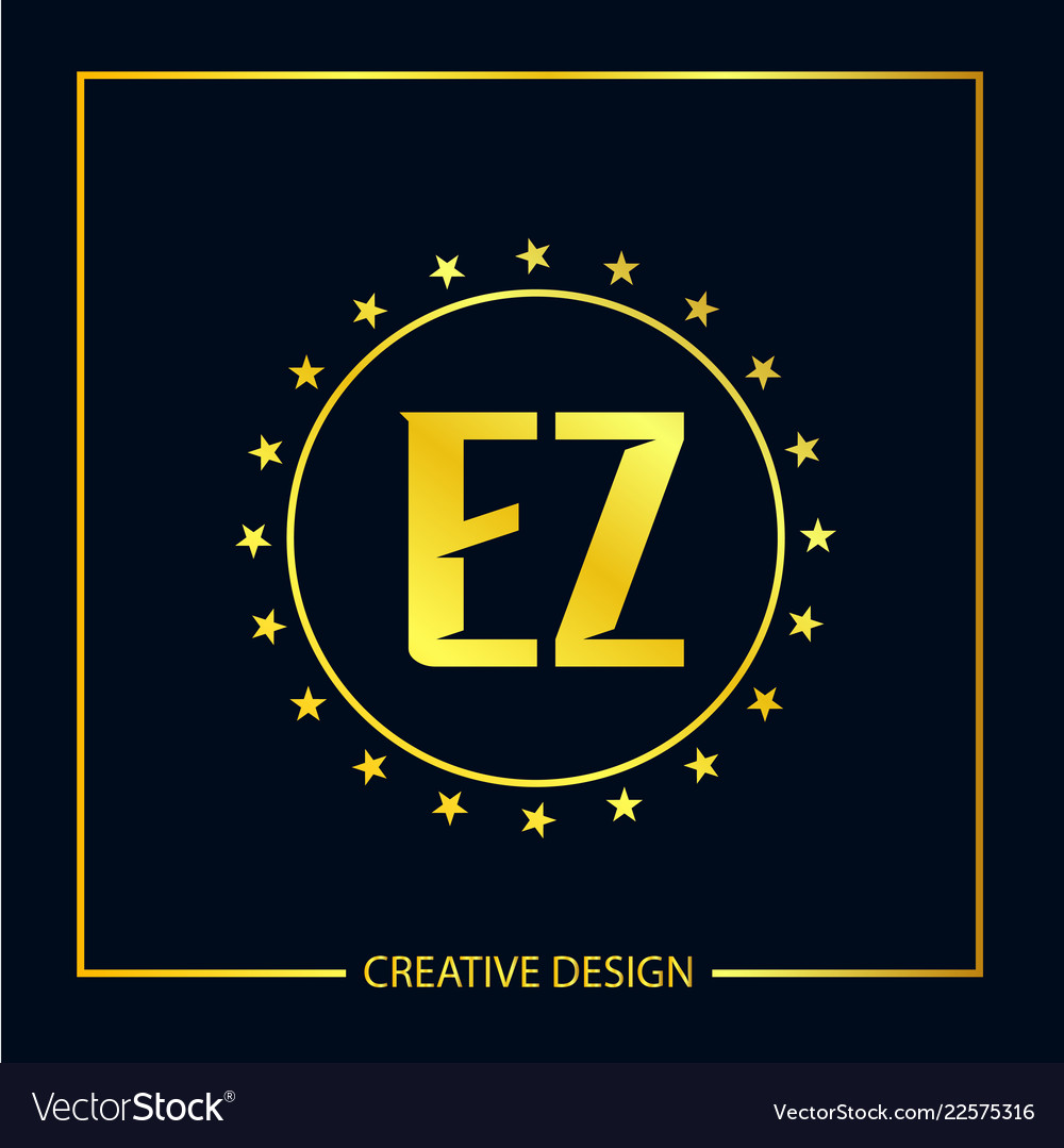 Initial ez letter logo template design Royalty Free Vector