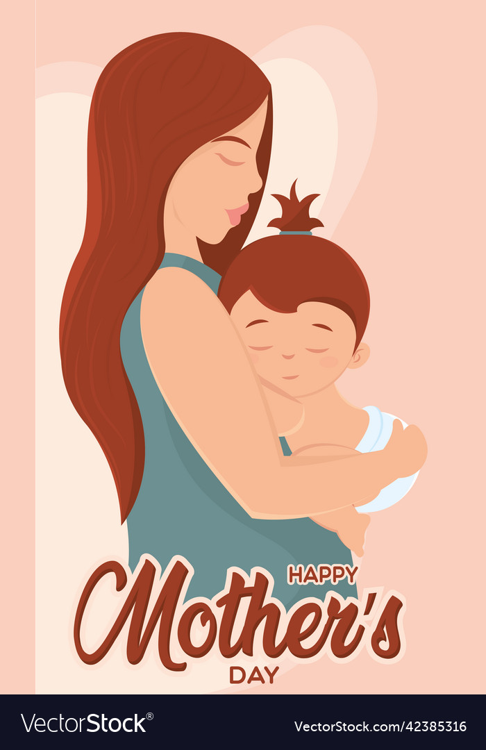 Isolated mom and baby caucasian Royalty Free Vector Image