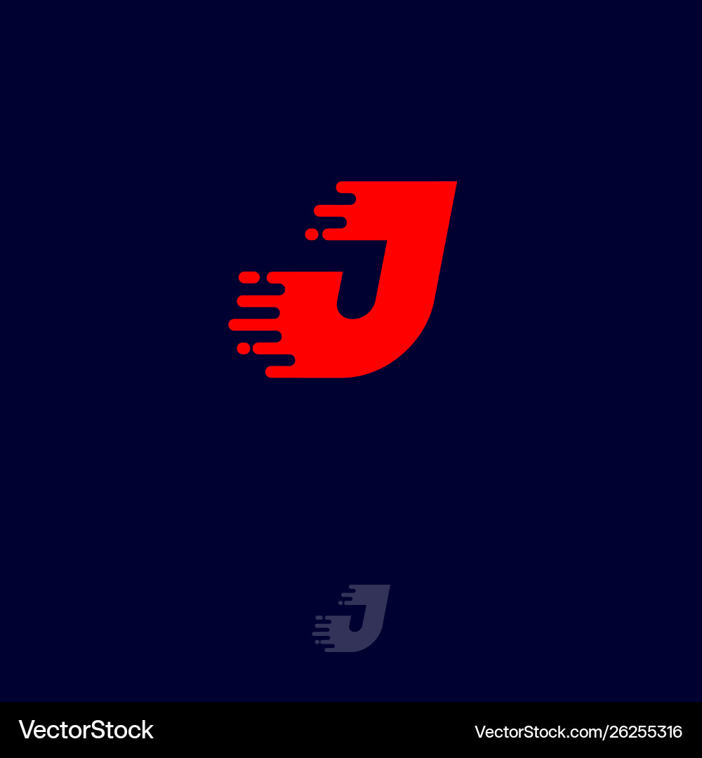 J letter winds movement dynamic logo velocity Vector Image