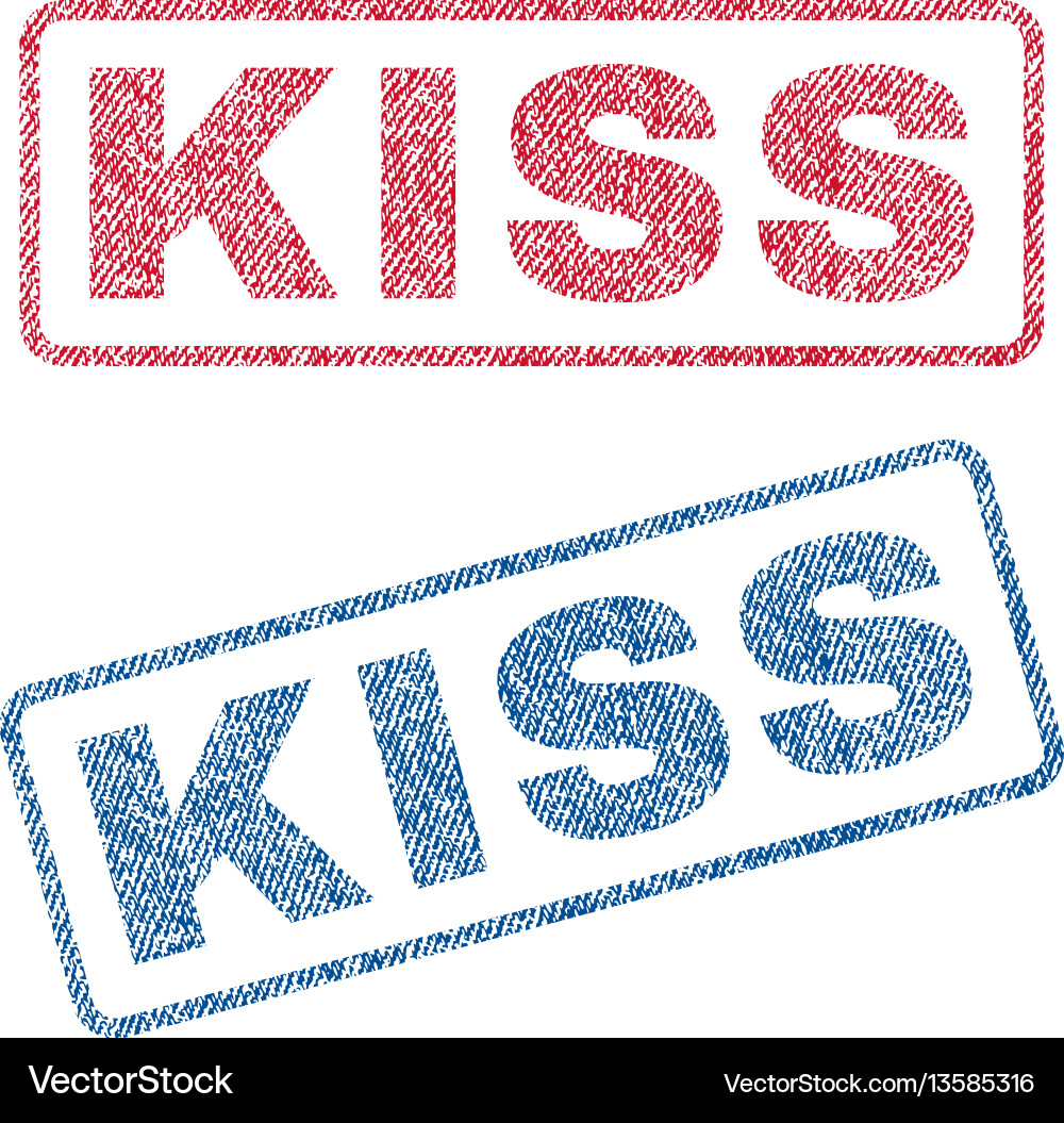 Kiss textile stamps Royalty Free Vector Image - VectorStock