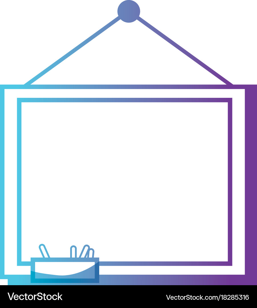Line school blackboard with wood frame design Vector Image