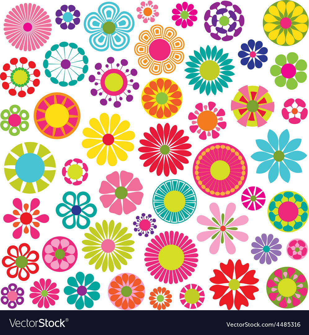 Mod flowers Royalty Free Vector Image - VectorStock