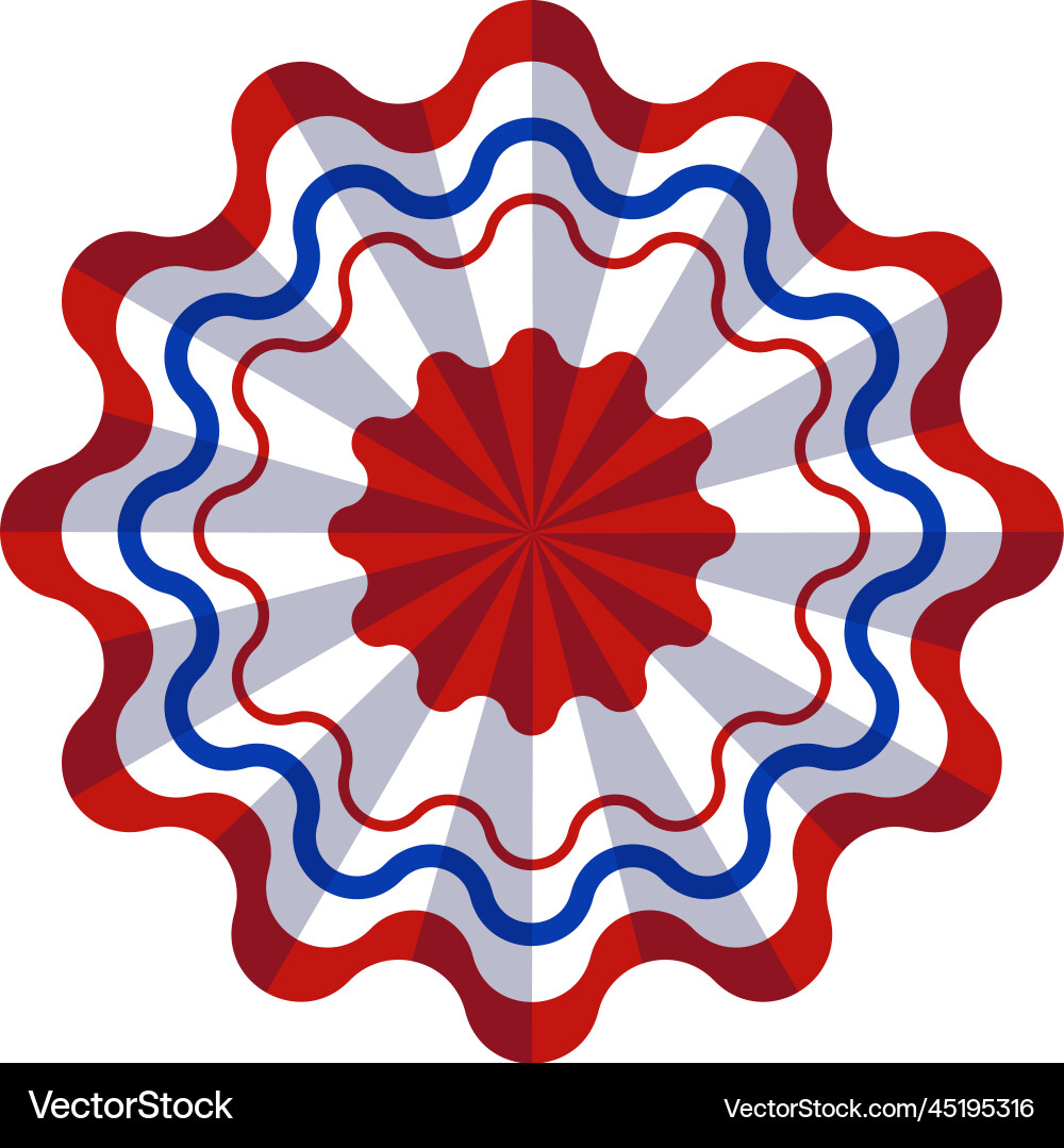 Rosette american flag color Royalty Free Vector Image