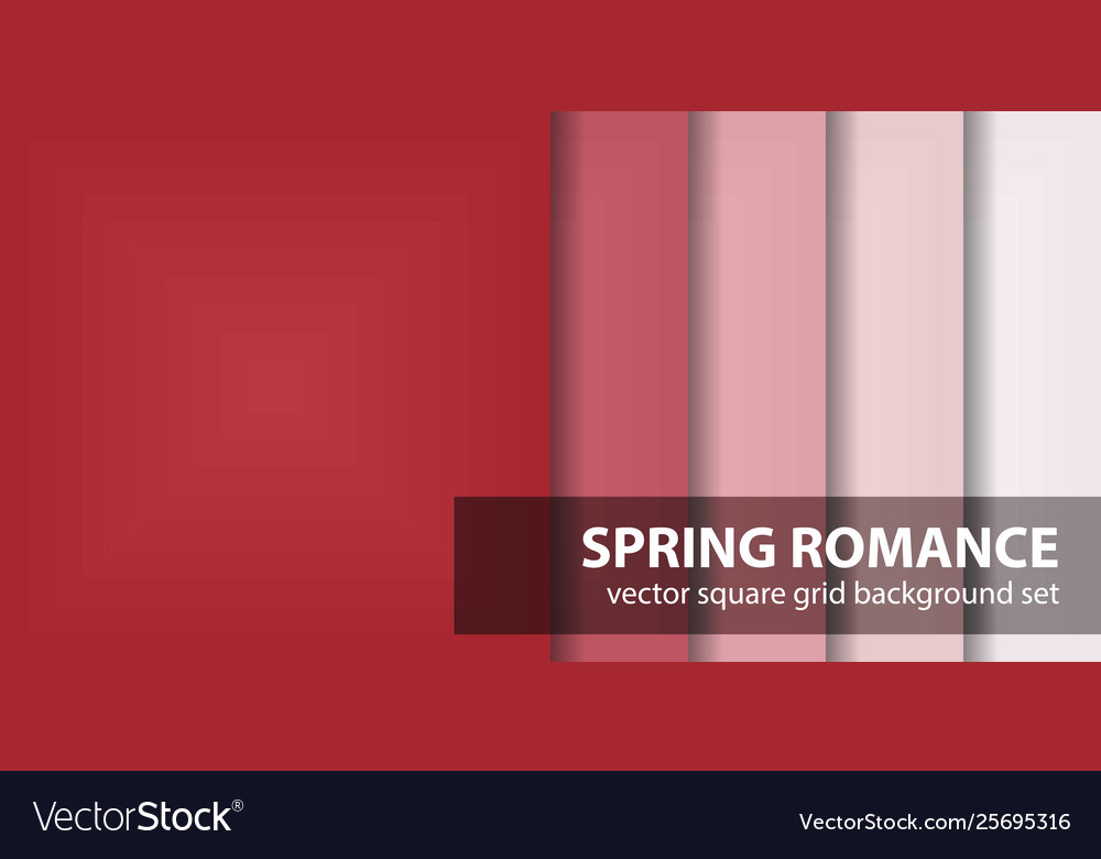 Square pattern set spring romance seamless Vector Image