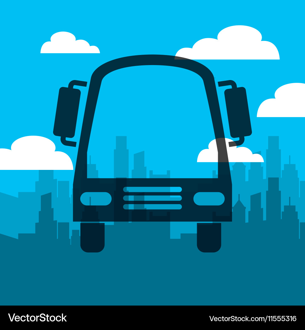 Transport bus vehicle icon Royalty Free Vector Image