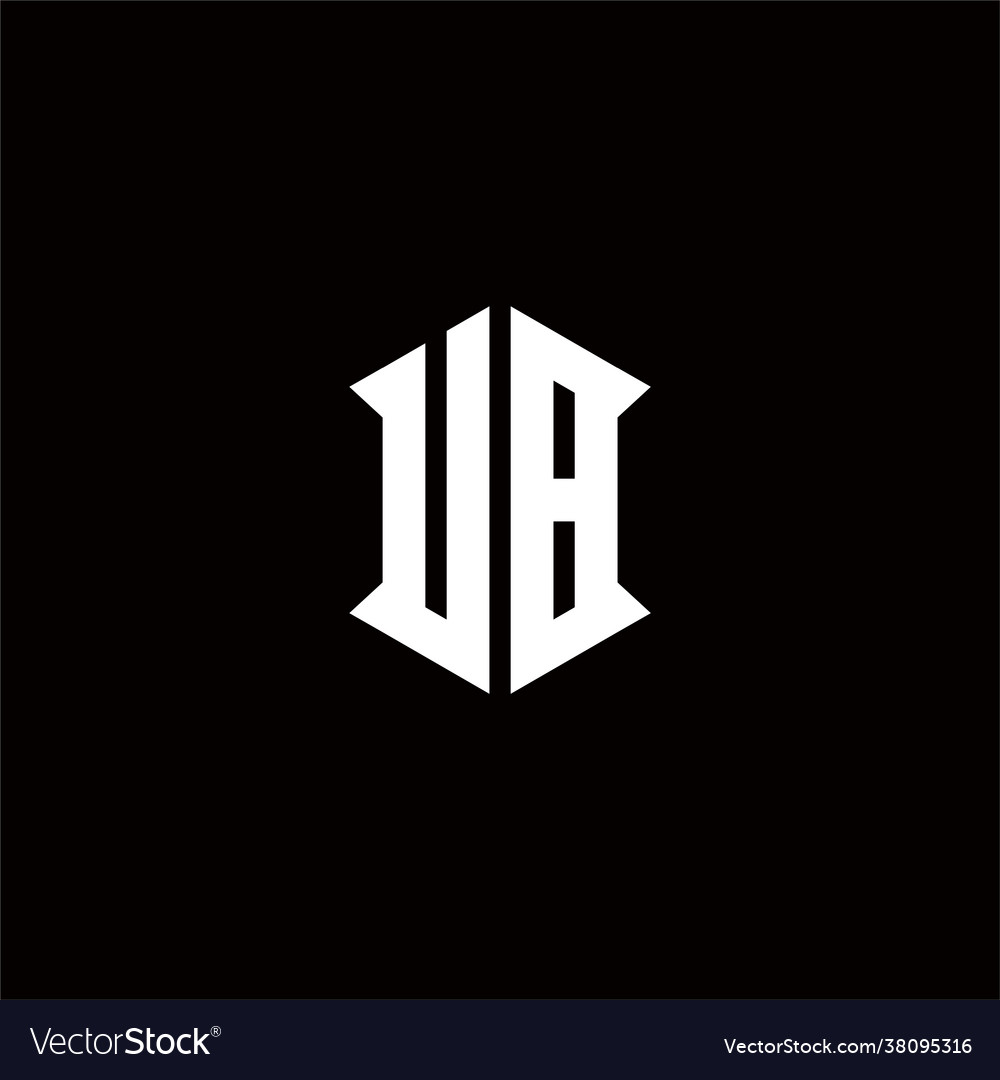 Ub logo monogram with shield shape designs Vector Image