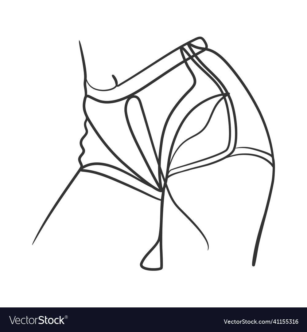 Woman Body Continuous Line Art Drawing One Line Vector Image