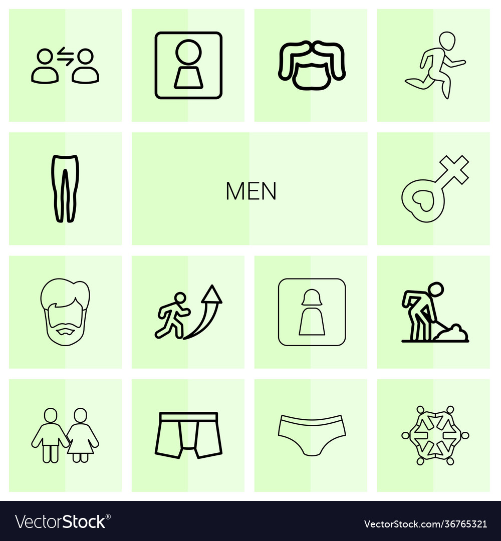 14 men icons Royalty Free Vector Image - VectorStock