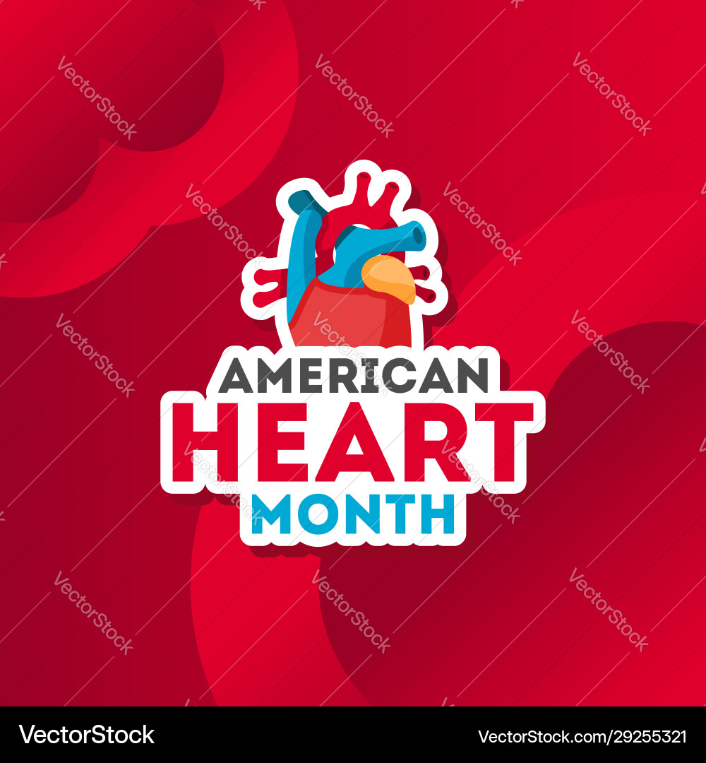 American heart month design for banner Royalty Free Vector