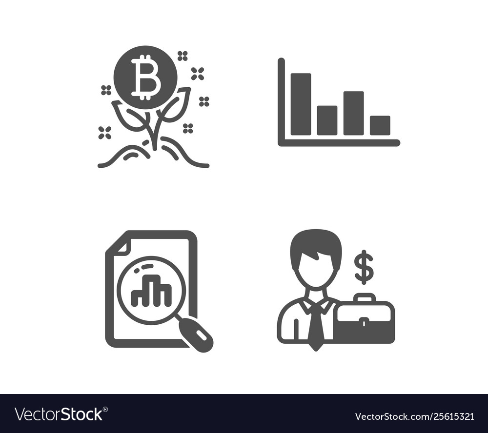 Analytics graph histogram and bitcoin project Vector Image
