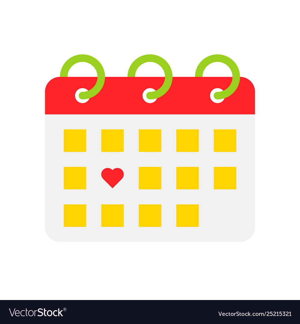 Calendar isolated flat style icon Royalty Free Vector Image