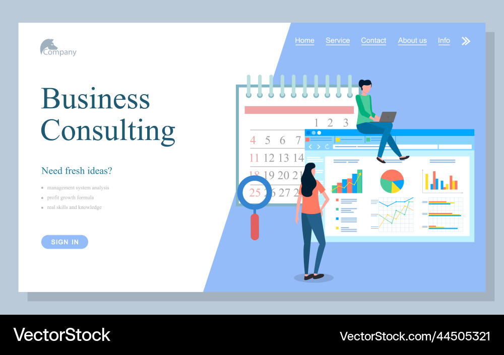 Concept of consulting services project management Vector Image