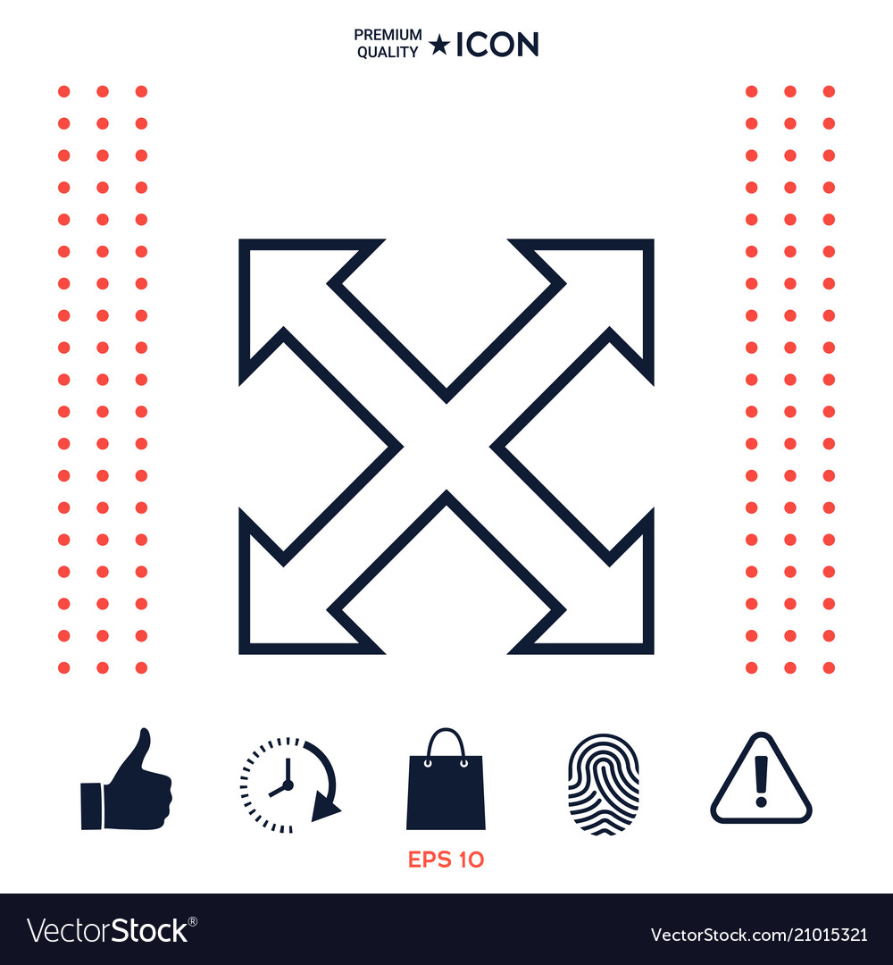 Extend resize enlarge line icon Royalty Free Vector Image