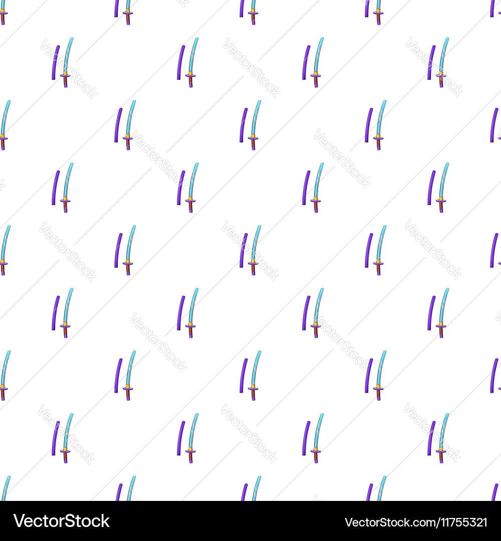 Katana pattern cartoon style Royalty Free Vector Image