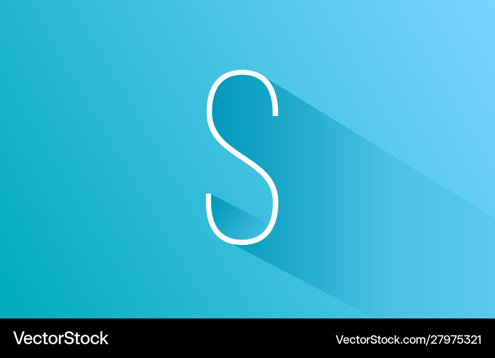 Long shadow s logo letter alphabet for company Vector Image