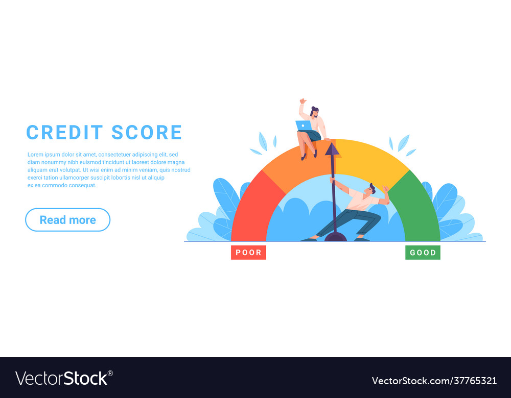 Man pulling speedometer scale improving personal Vector Image