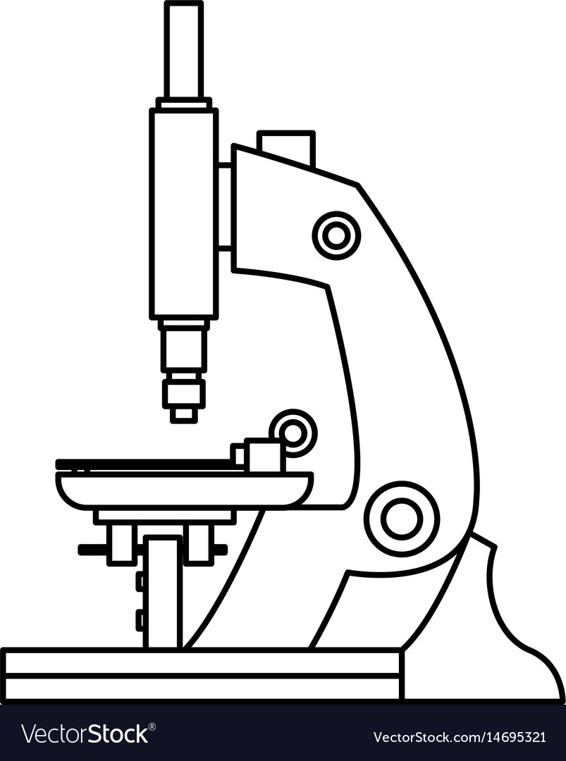 Microscope equipment discovery analyzing science Vector Image