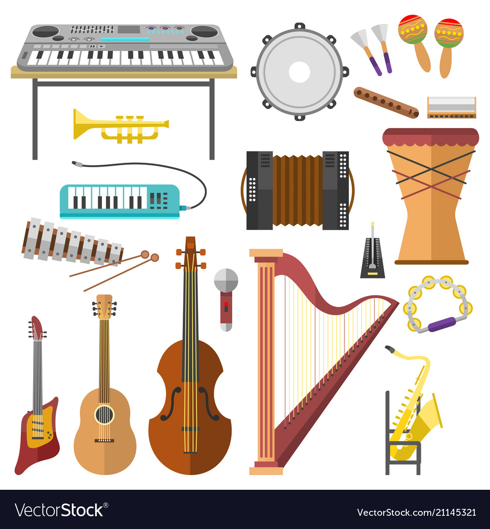 Music studio musical instruments producer record Vector Image