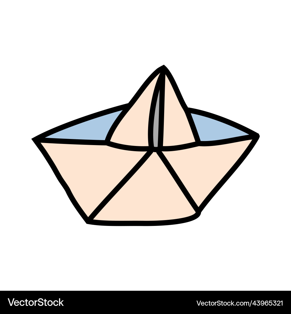 Paper boat icon symbol sign hand drawing doodle Vector Image